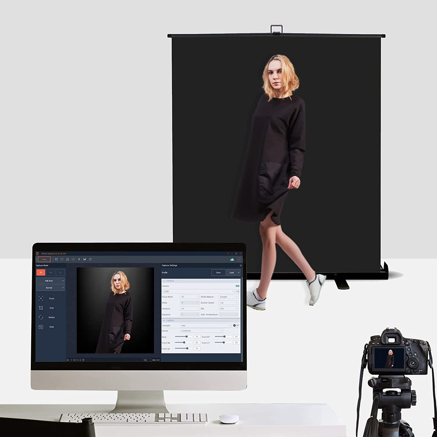 Black Screen Extra Large 62 " Inch Pull Up Backdrop — KHOMO GEAR